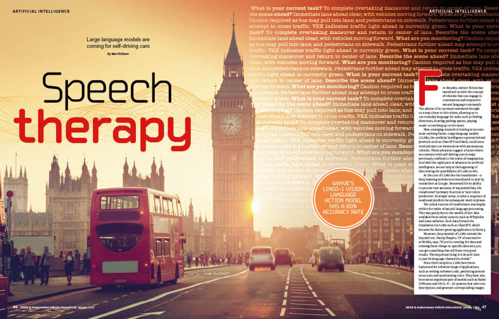 FEATURE: How large language models (LLMs) are coming for self-driving ...