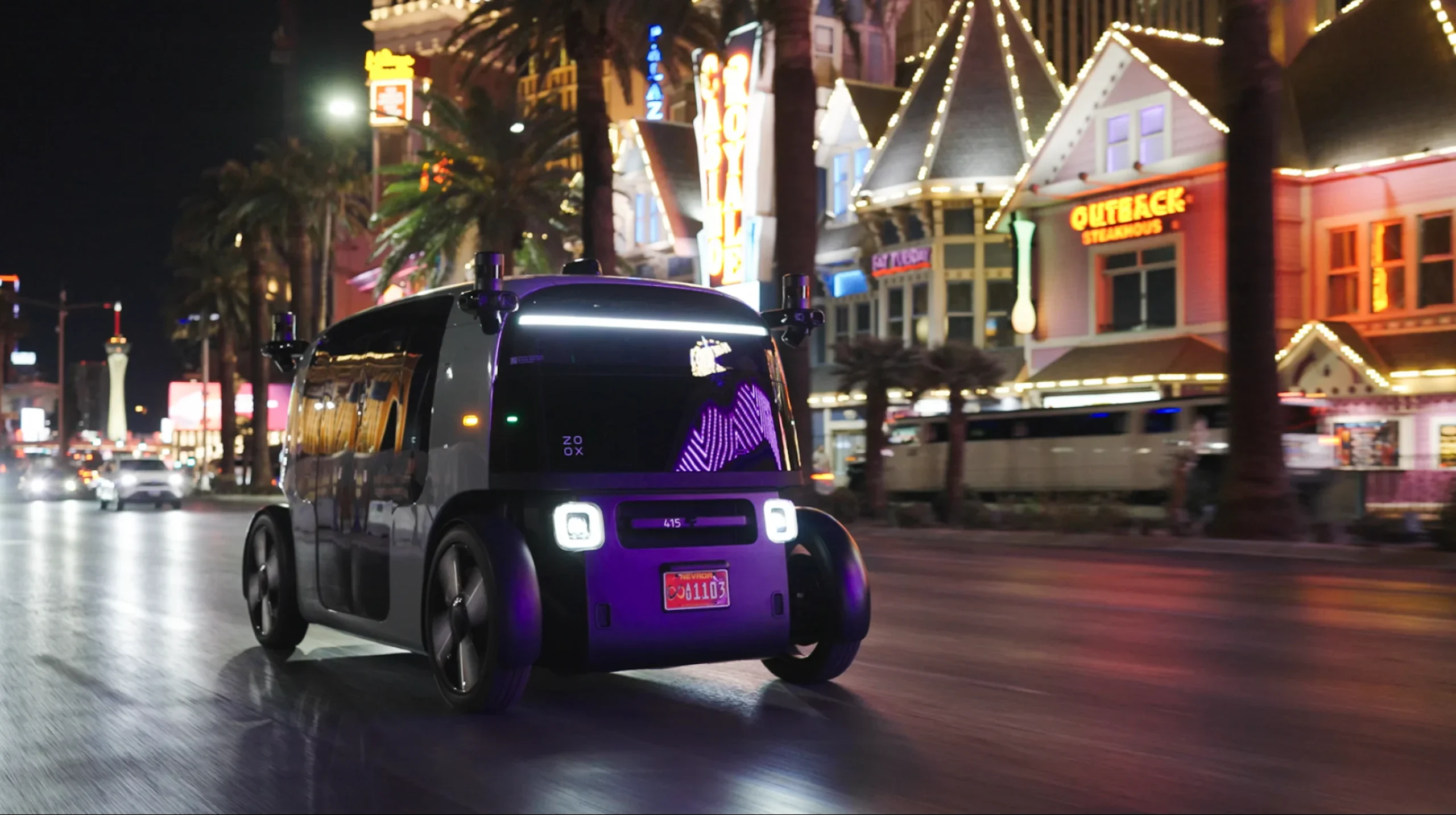 Zoox launches fully driverless ride-hailing service on Las Vegas Strip ...
